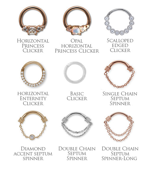 Custom Order 14k Gold Septum Clickers And Rings