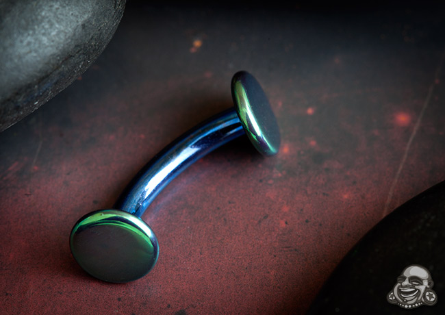 Custom Order Titanium Curved Barbell With Two Disc Ends