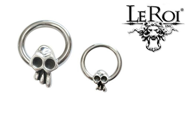 Custom Order Skull Duggery Steel Captive Ring