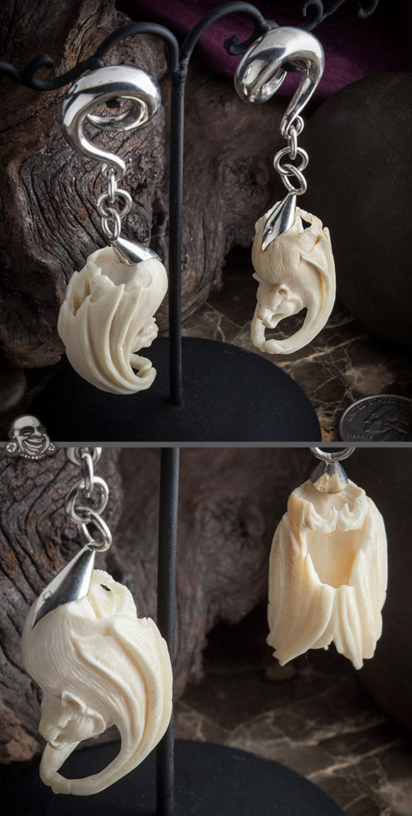 Sterling Silver And Warthog Ivory Bats