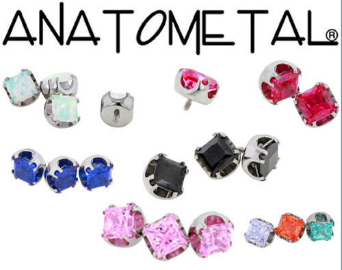 Custom Order Titanium Princess Cut Gem End