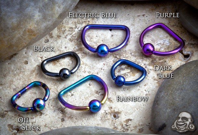Niobium D-ring With Titanium Bead