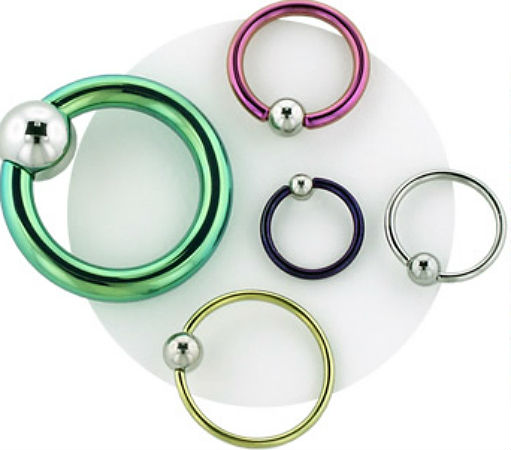 Custom Order Titanium Captive Bead Ring With Steel Bead