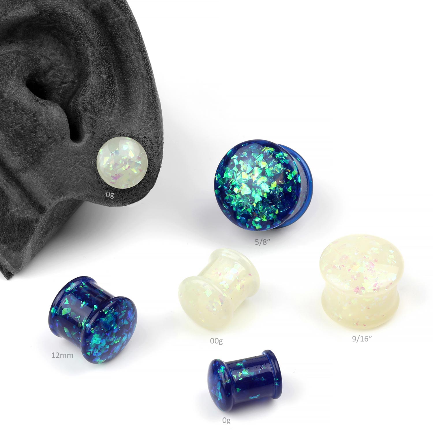 Acrylic Opal Double Flare Plugs