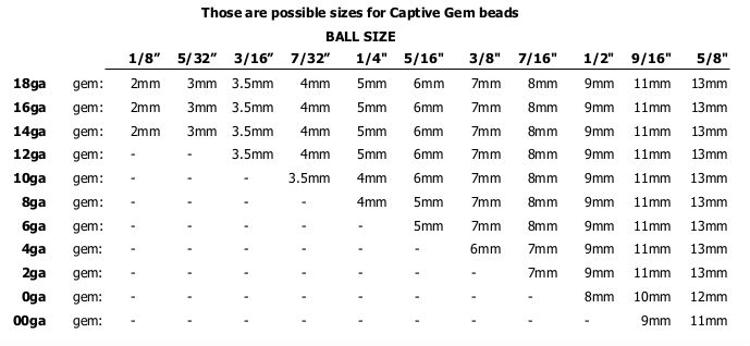 Custom Order Captive With Gemmed Bead