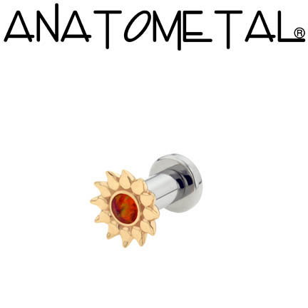 Custom Order Steel Bronze Sinflower Plug With Threaded Flatback