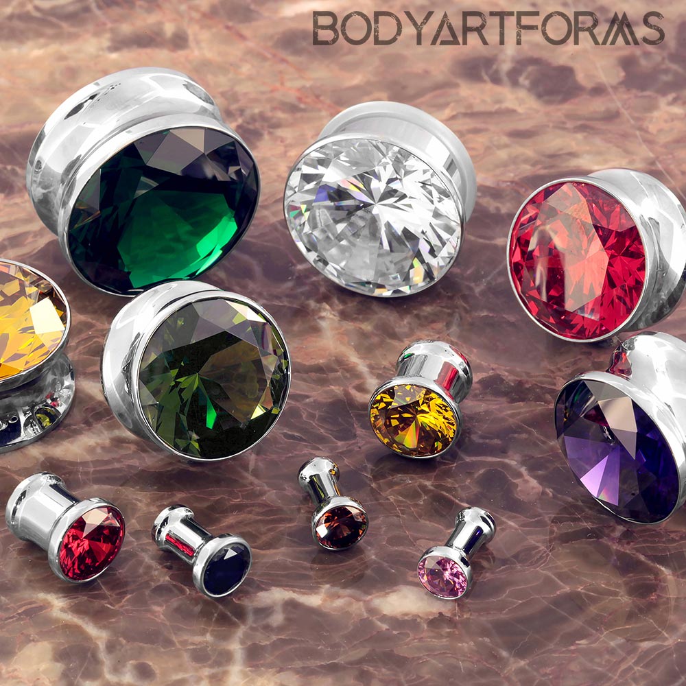 Steel Solid Gem Plug
