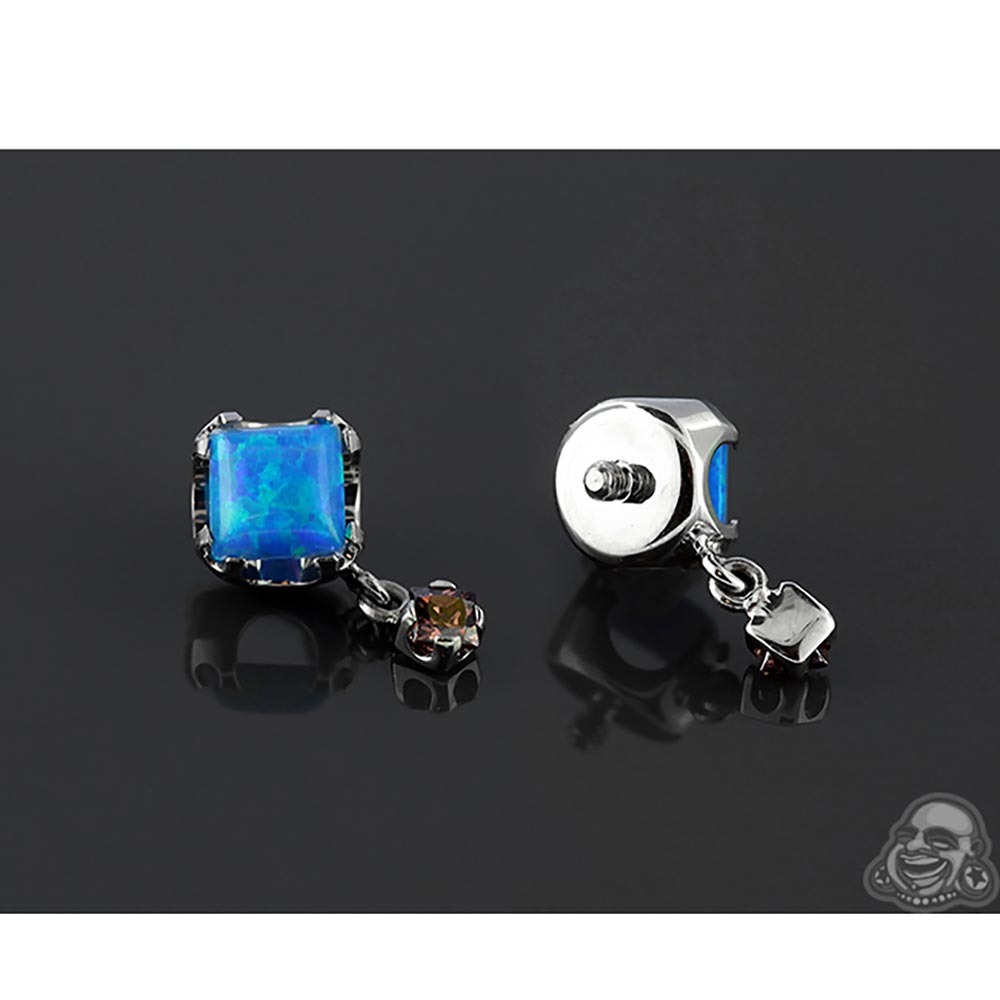 Custom Order Titanium Princess Cut Threaded End With Dangle