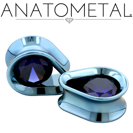 Custom Order Titanium Single Stone Teardrop Eyelet