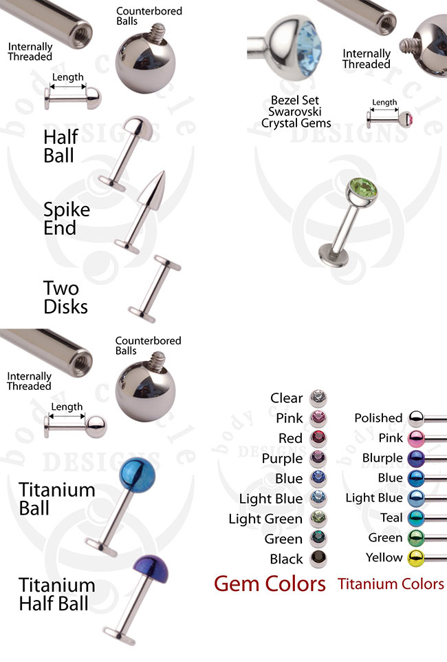 Custom Top Steel Labret - Body Circle Design