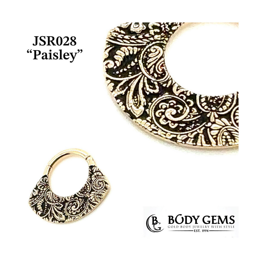 Custom Order 14k Gold Paisley Clicker Jsr028