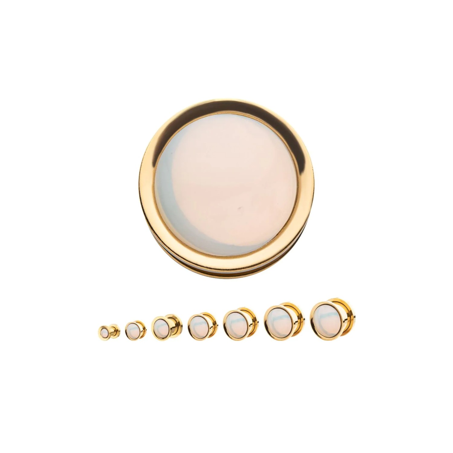 Custom Order Cabochon Inlay Steel Screw On Back Plug