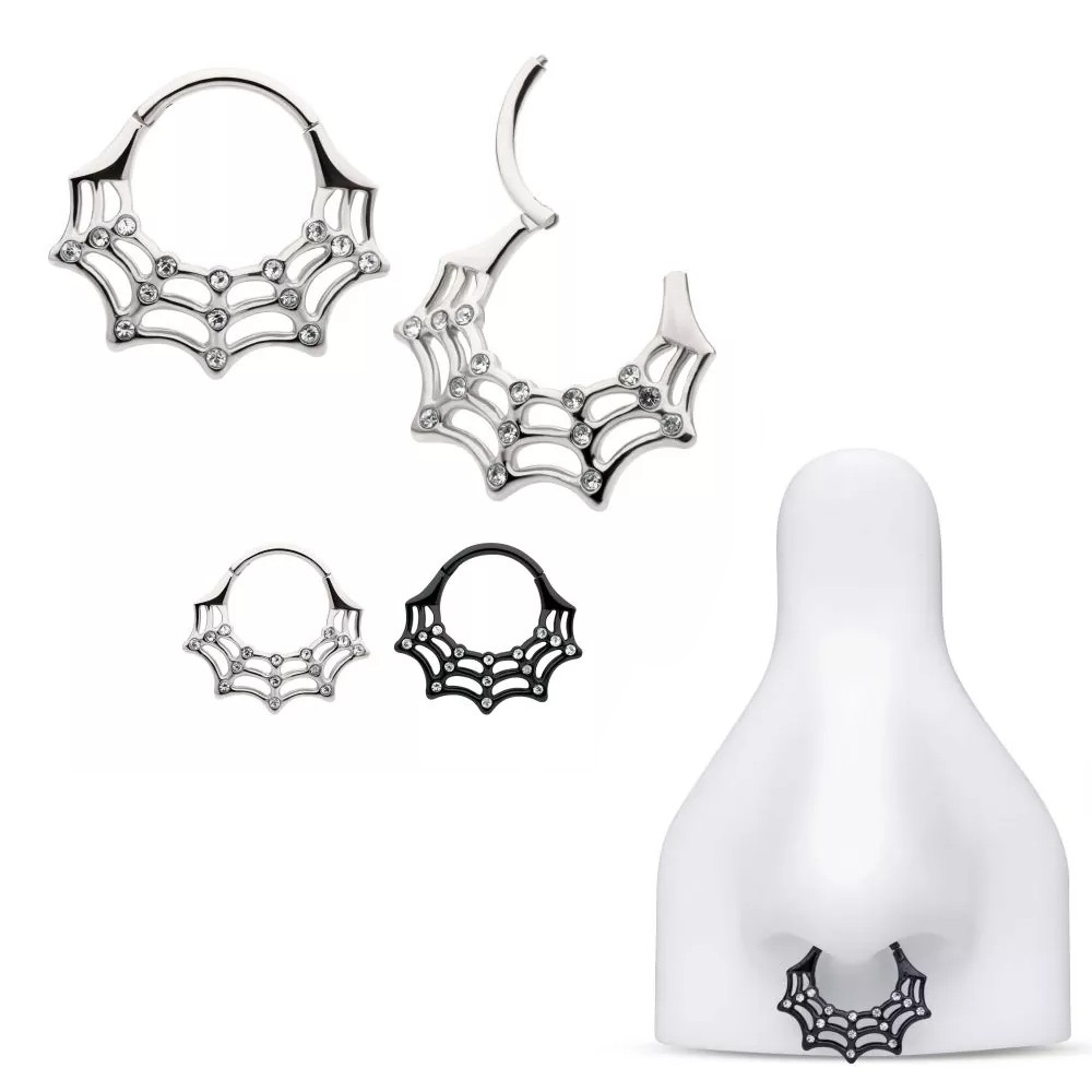 Custom Order Steel Gemmed Spiderweb Clicker