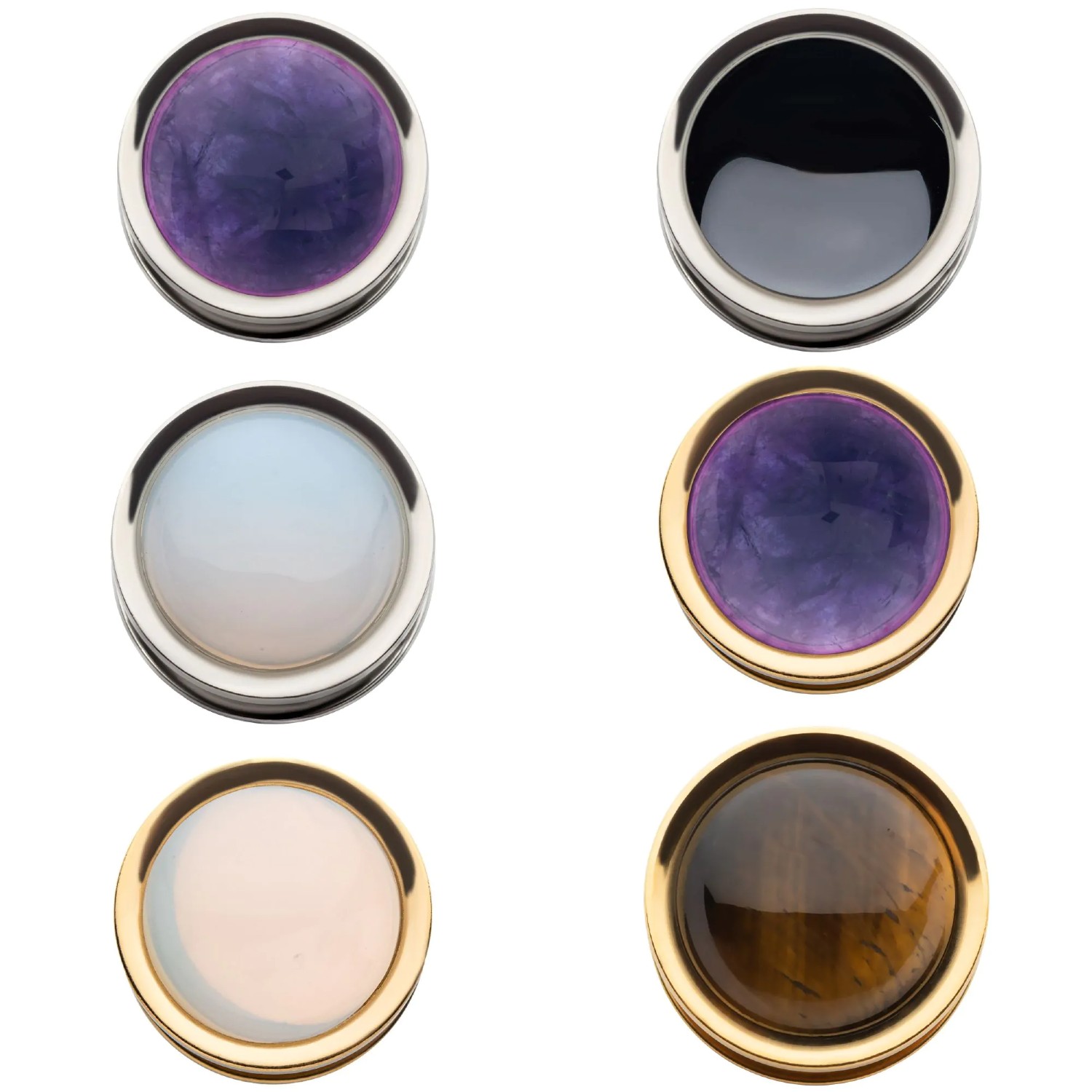 Custom Order Cabochon Inlay Steel Screw On Back Plug