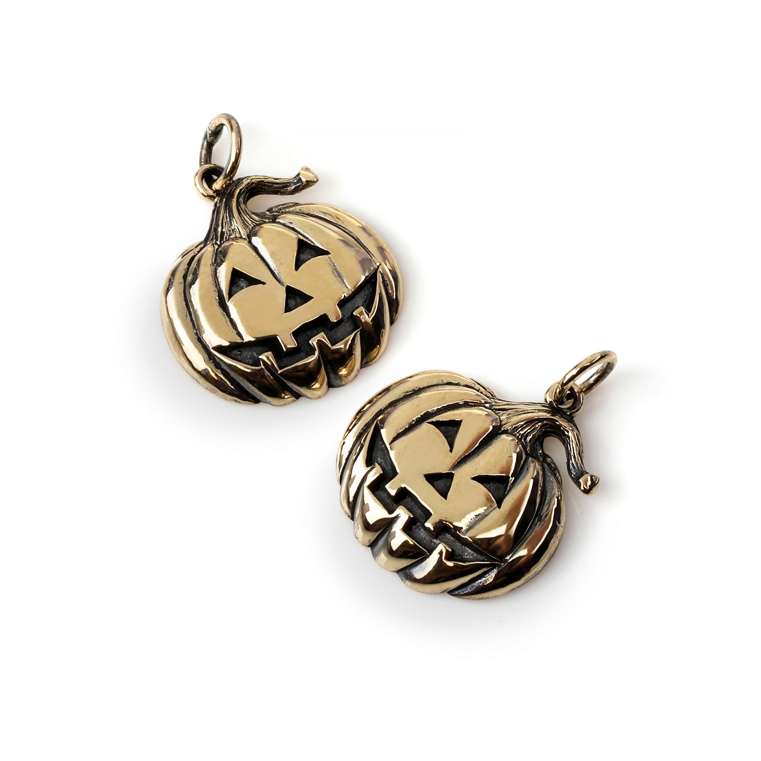 Bronze Jack-o-lantern Necklace Pendant