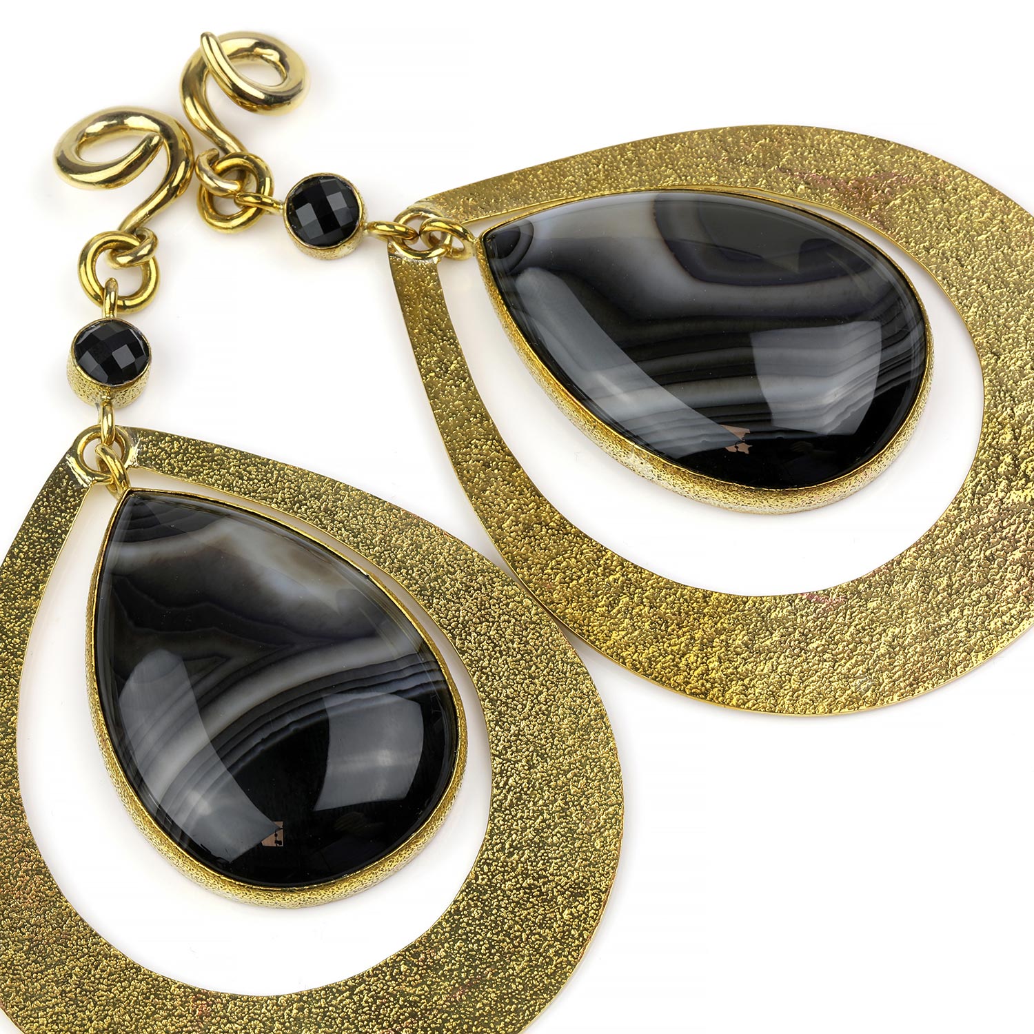 Distressed Brass & Agate Dangle Weights