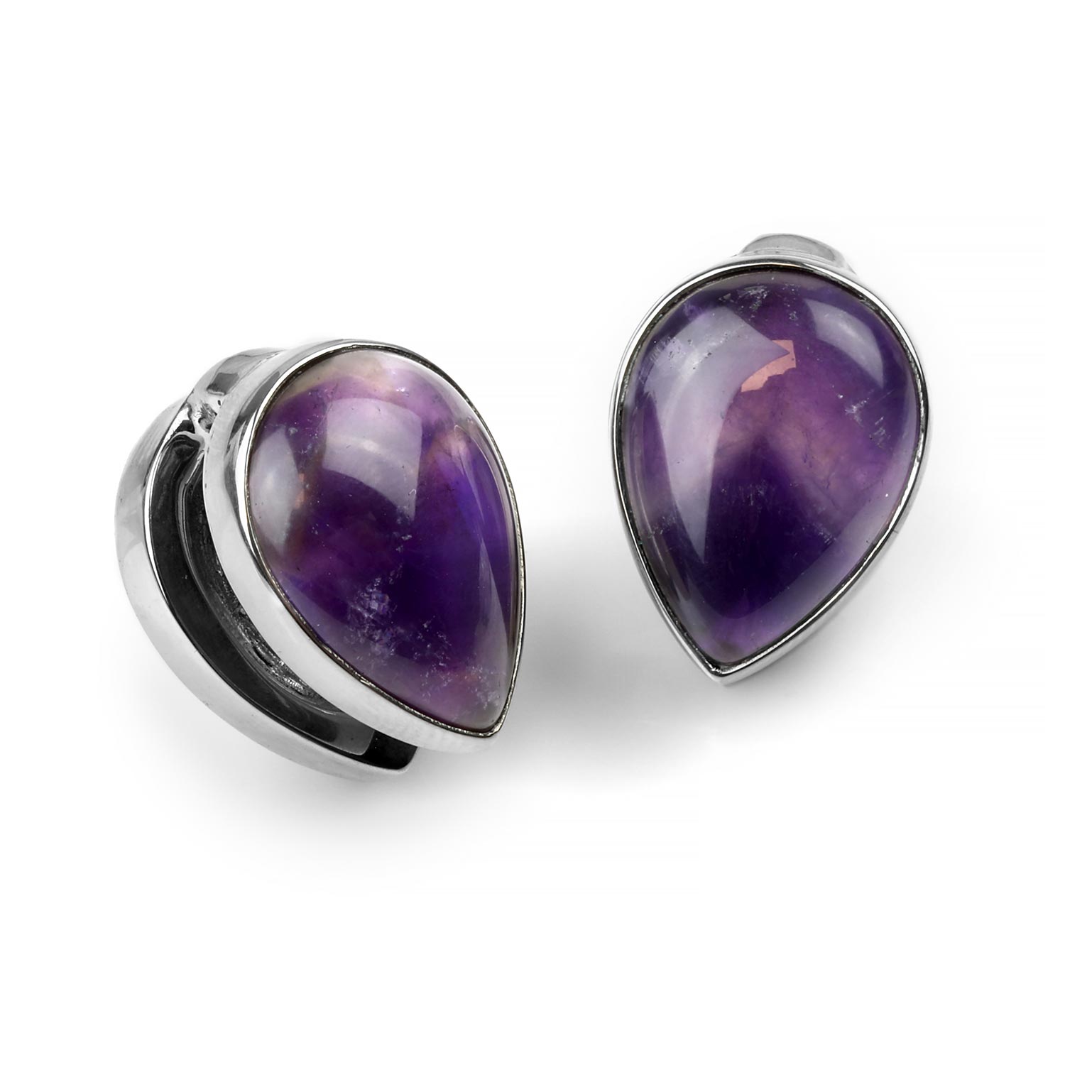 Solid White Brass Amethyst Stone Spade Weights