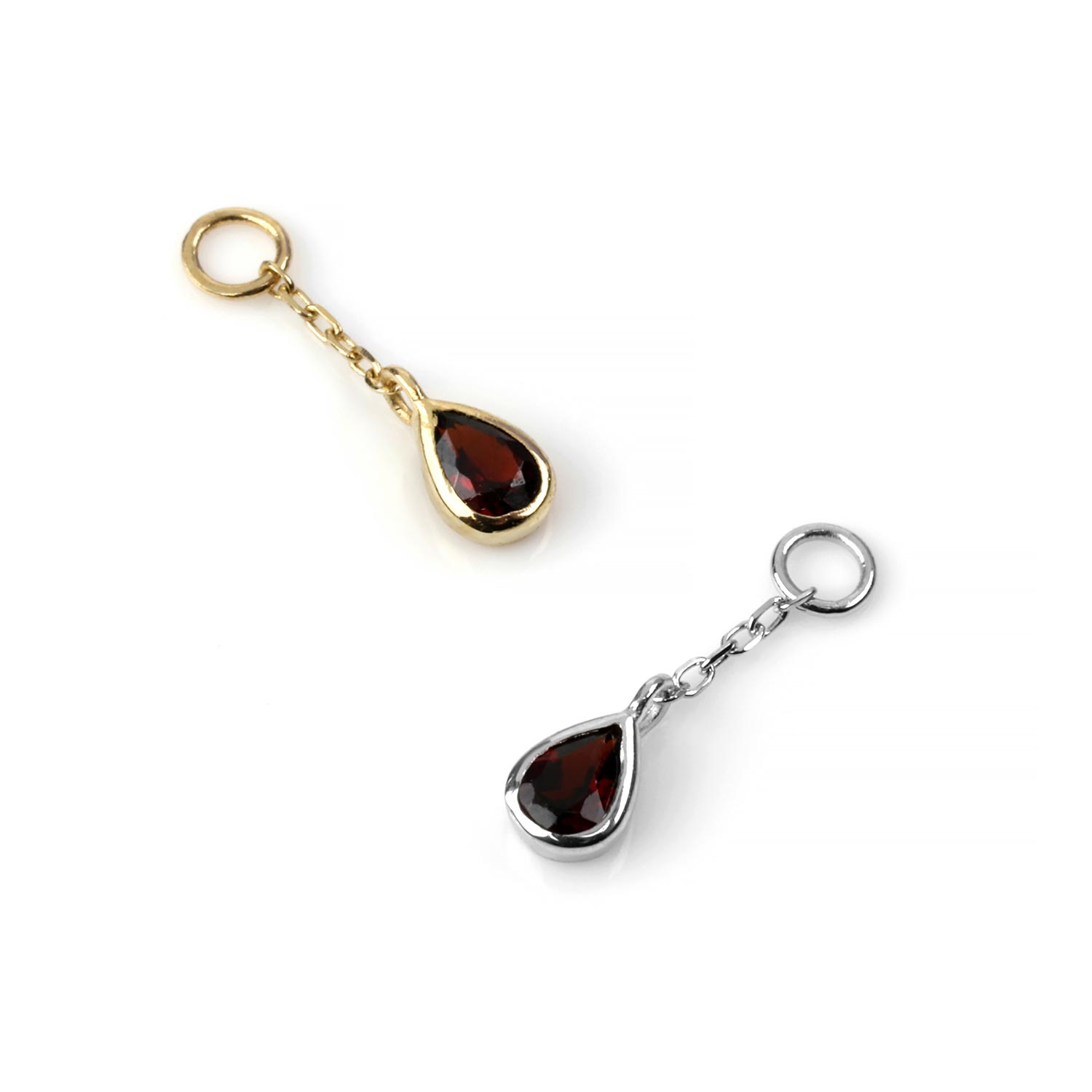 Concorde Garnet Chain Charm 14k Gold Gemstone