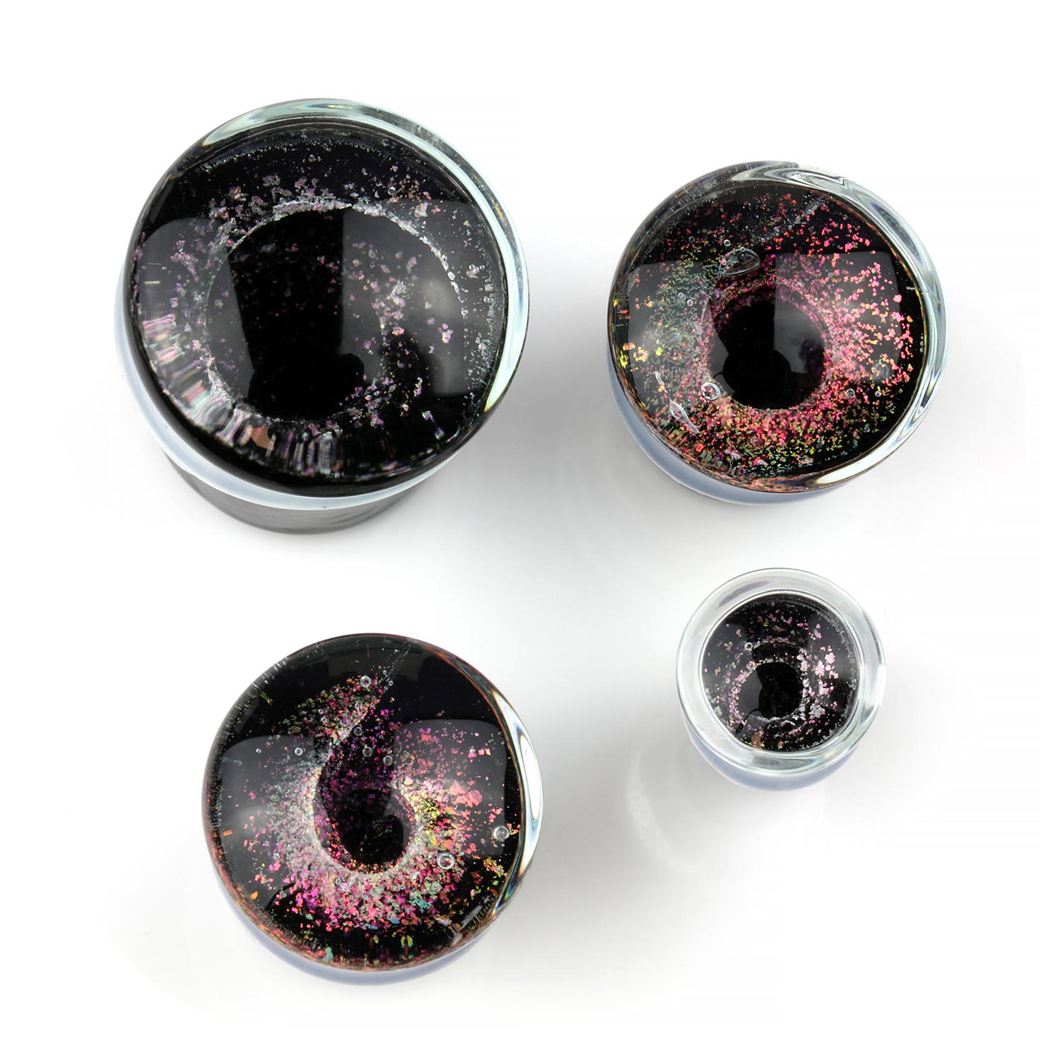 Quality Single Flare Blue Celestial Vortex Glass Plugs