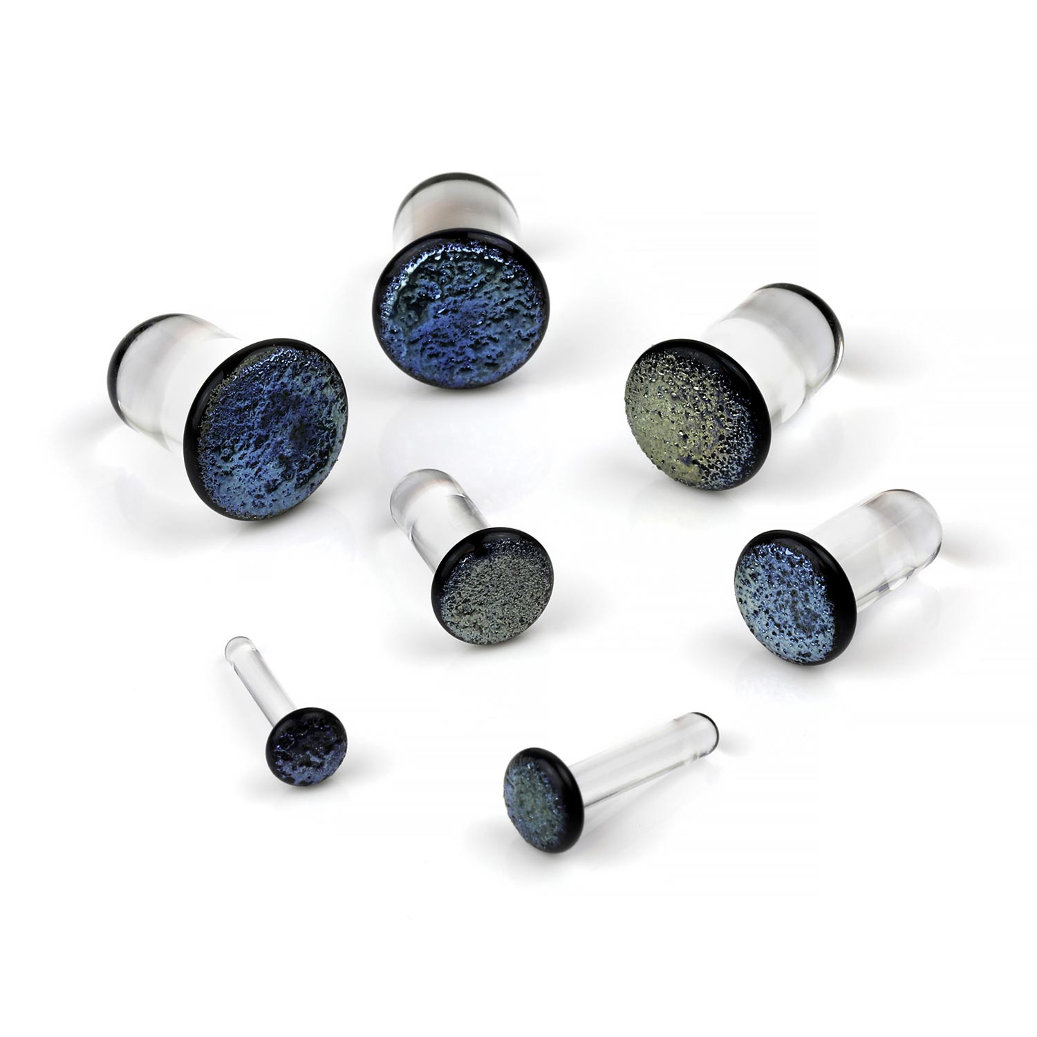 Custom Order Single Flare Pyrex Pyrite Druzy Plugs