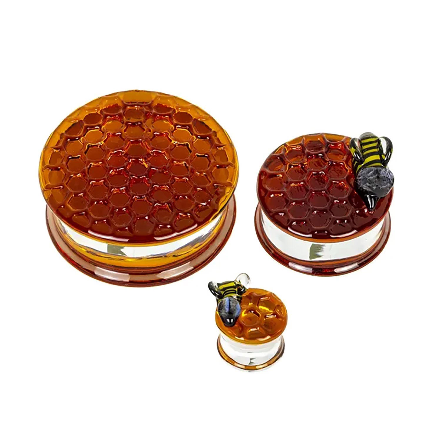 Custom Order Honeycomb Texture Plug With One Bee