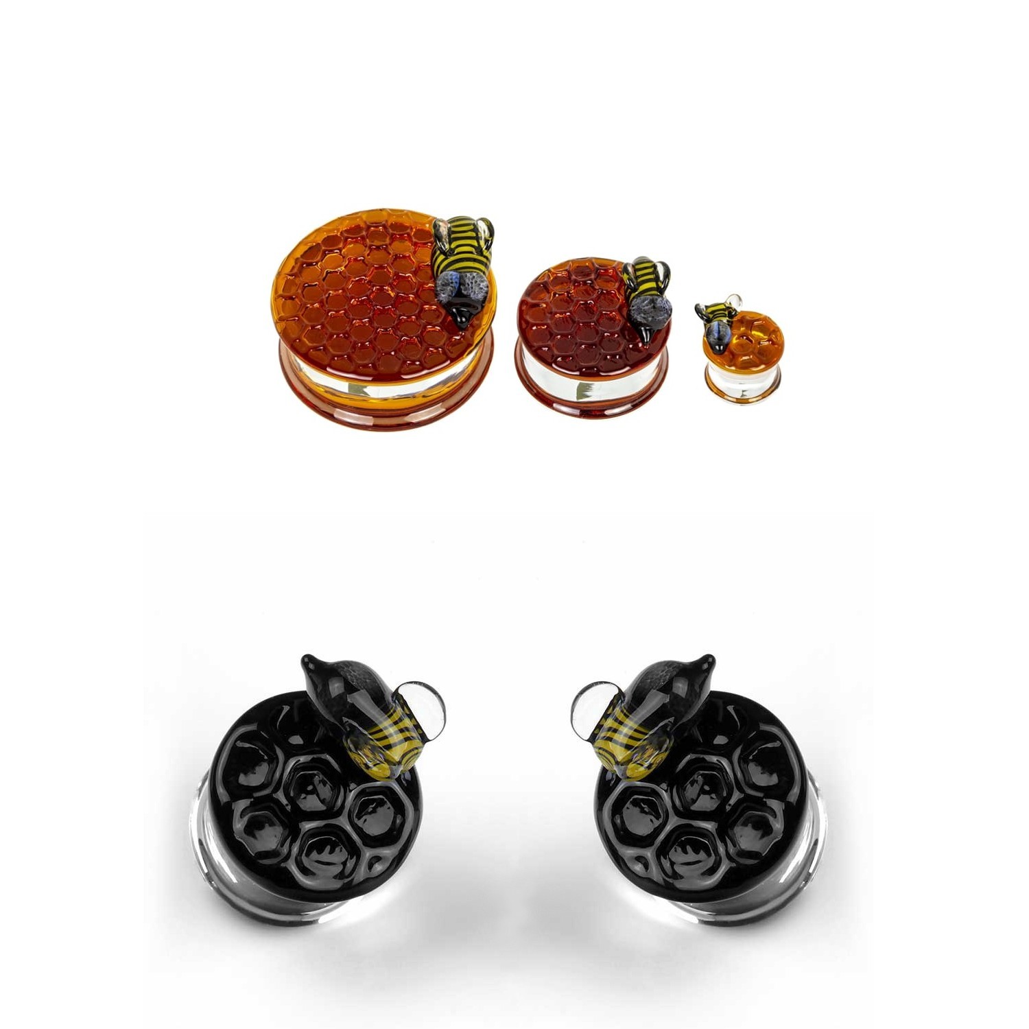 Custom Order Honeycomb Texture Plug With Bees