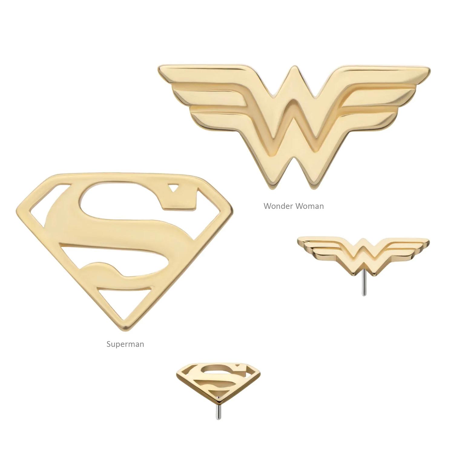 14k Gold Dc Heroes Threadless Ends Custom Order