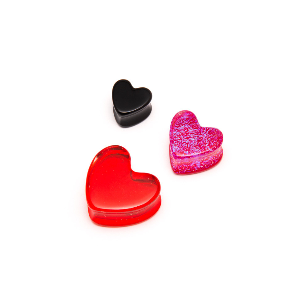 Custom Order Glass Heart Plugs