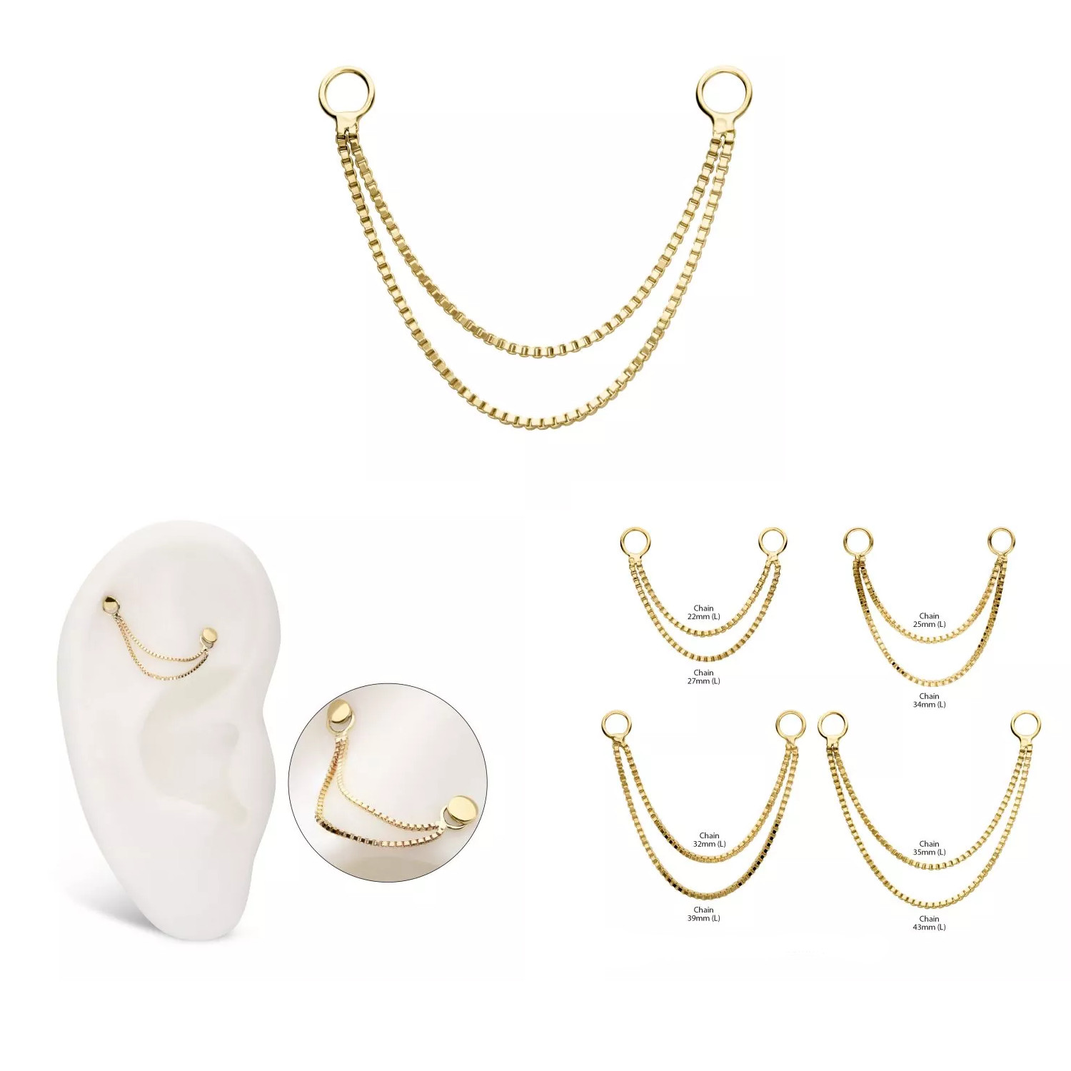 Custom Order 14k Gold Box Chains