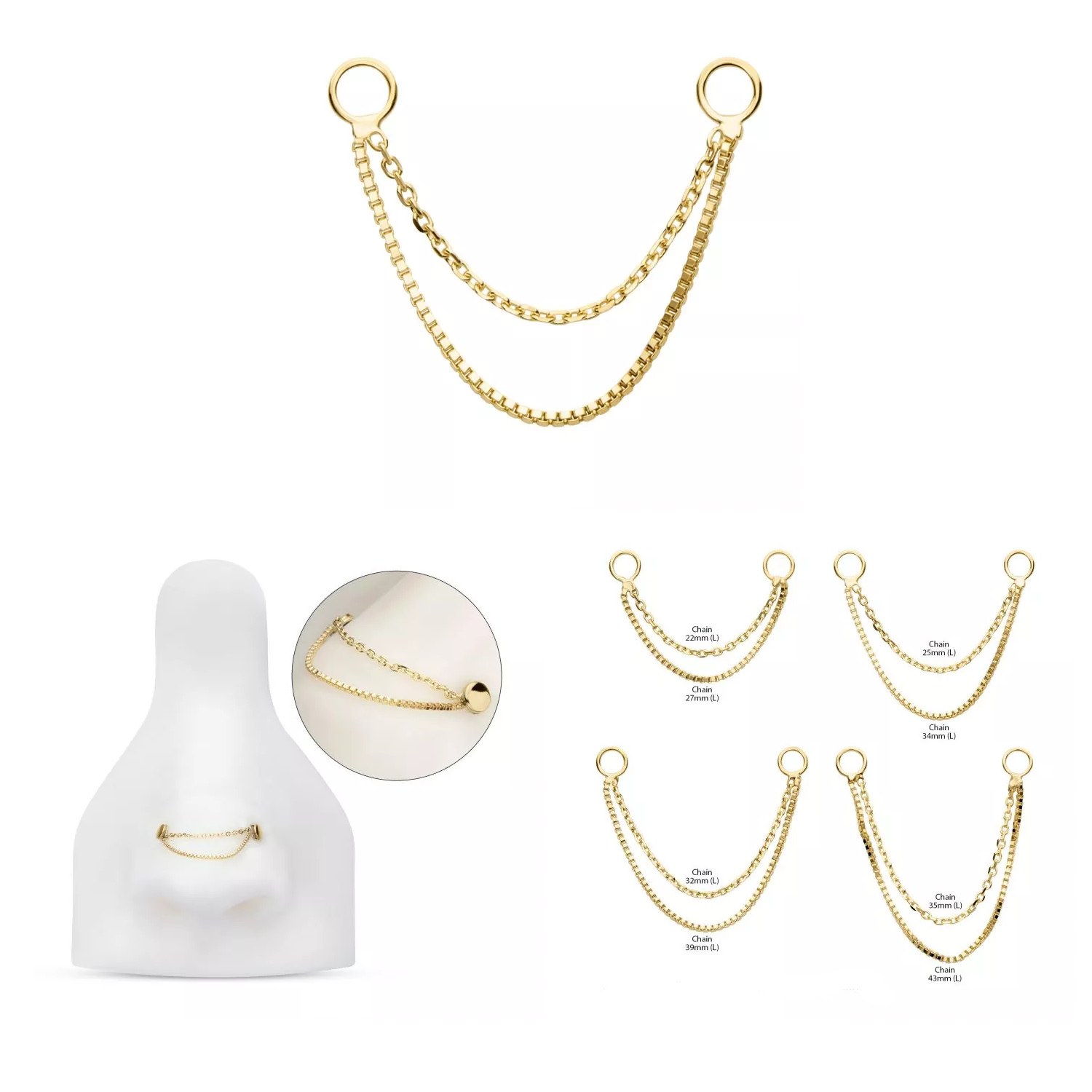 Custom Order 14k Gold Mixed Stacked Chains