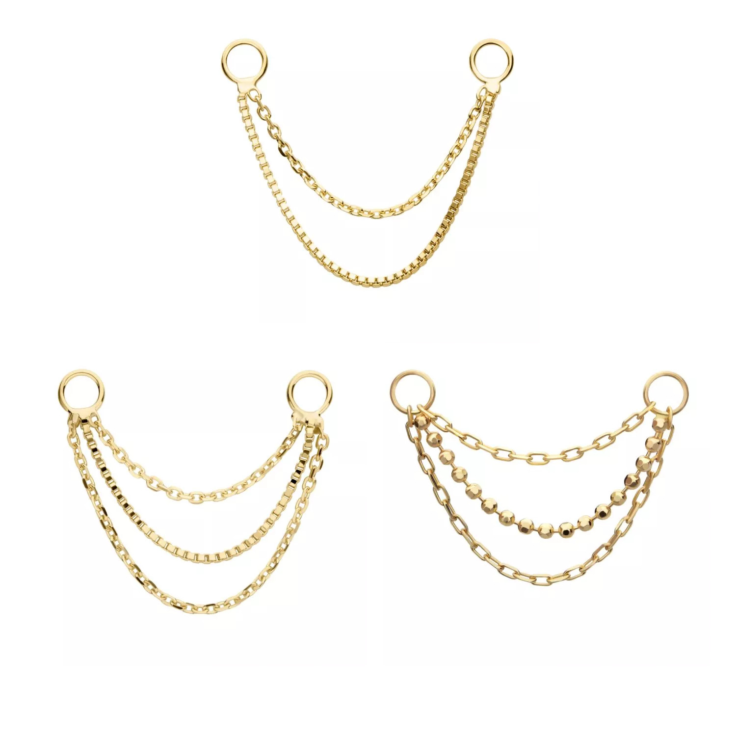 Custom Order 14k Gold Mixed Stacked Chains