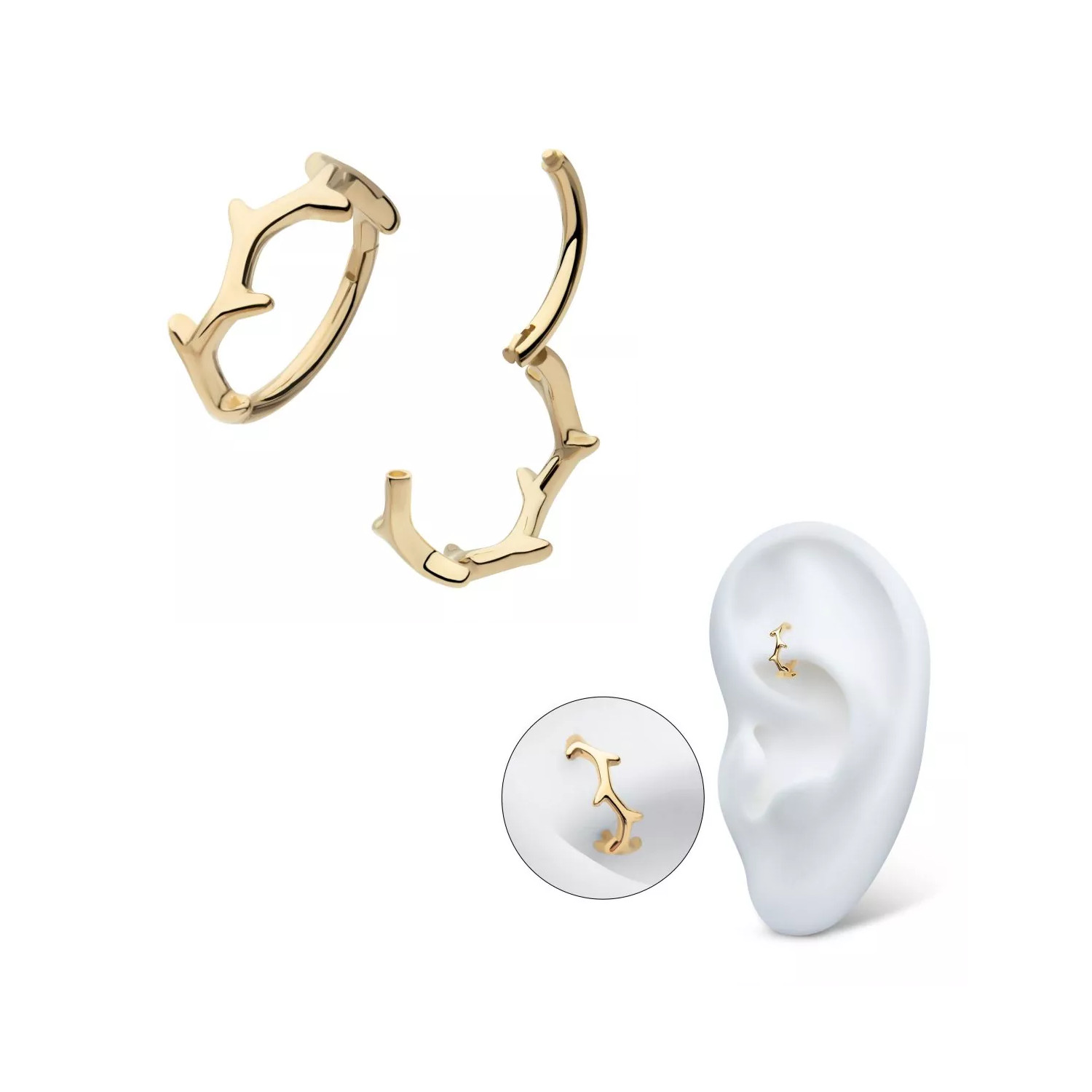 Custom Order 14k Yellow Gold Thorn Clickers