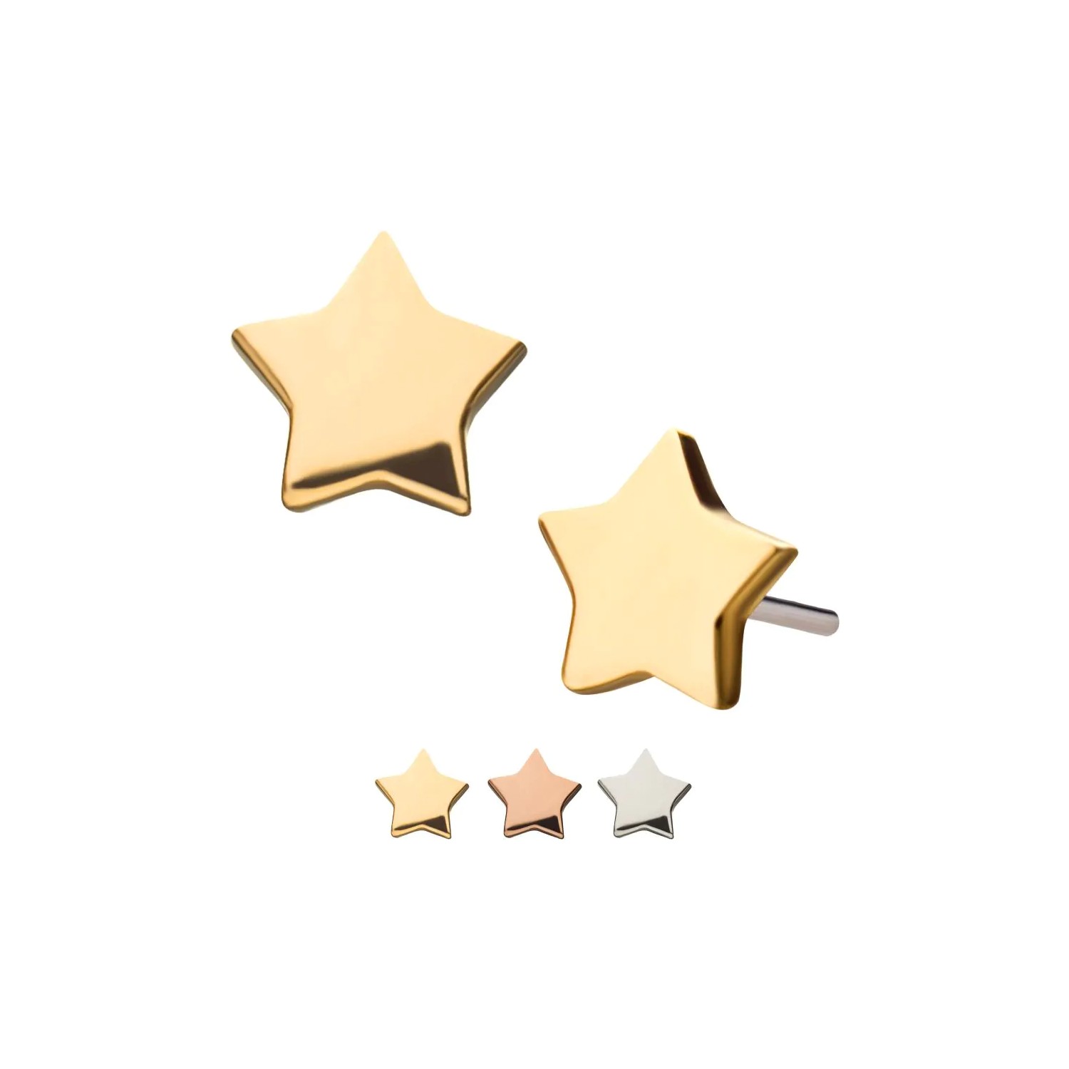 Custom Order 14k Gold Star Threadless End