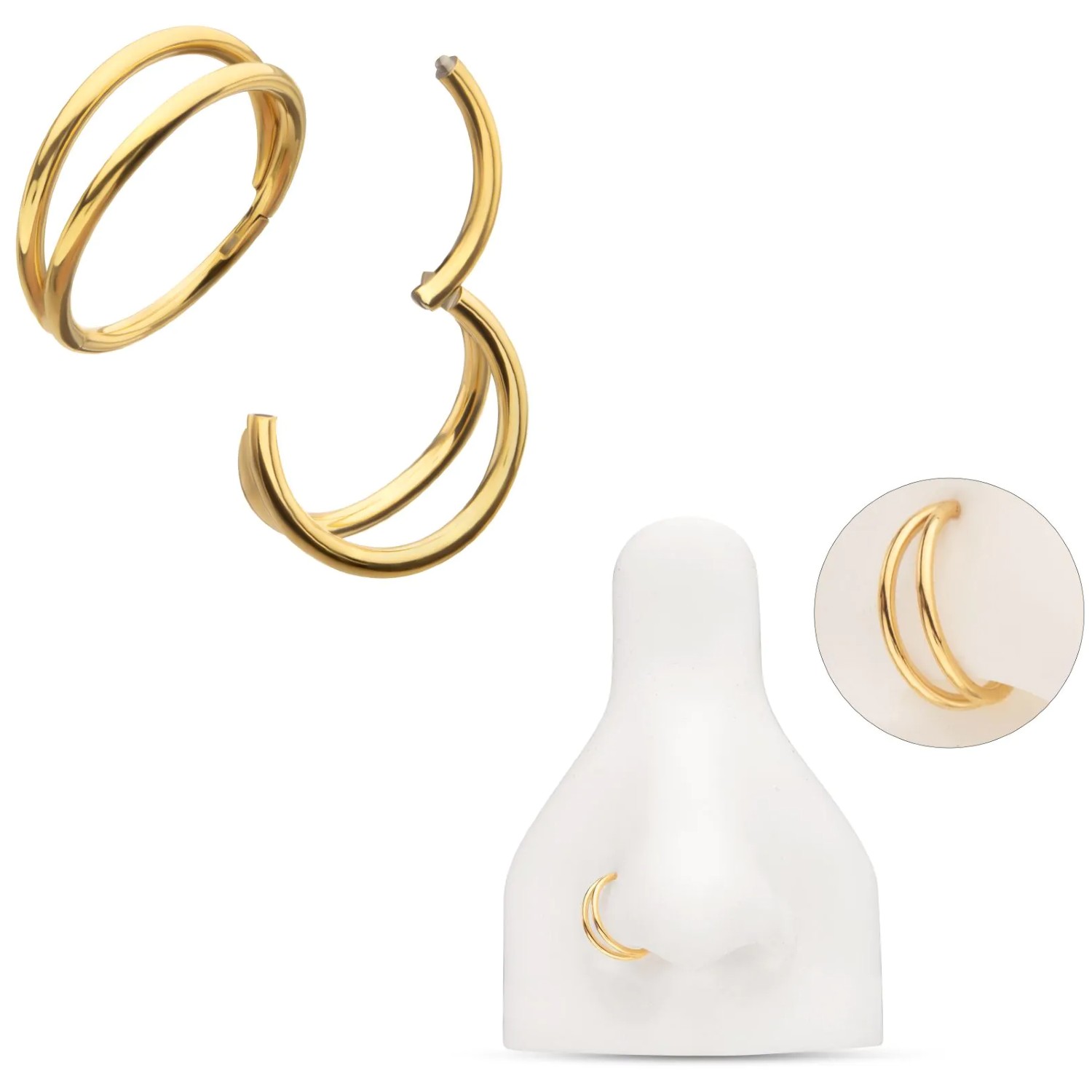 24k Gold Pvd Titanium Double Echo Clicker