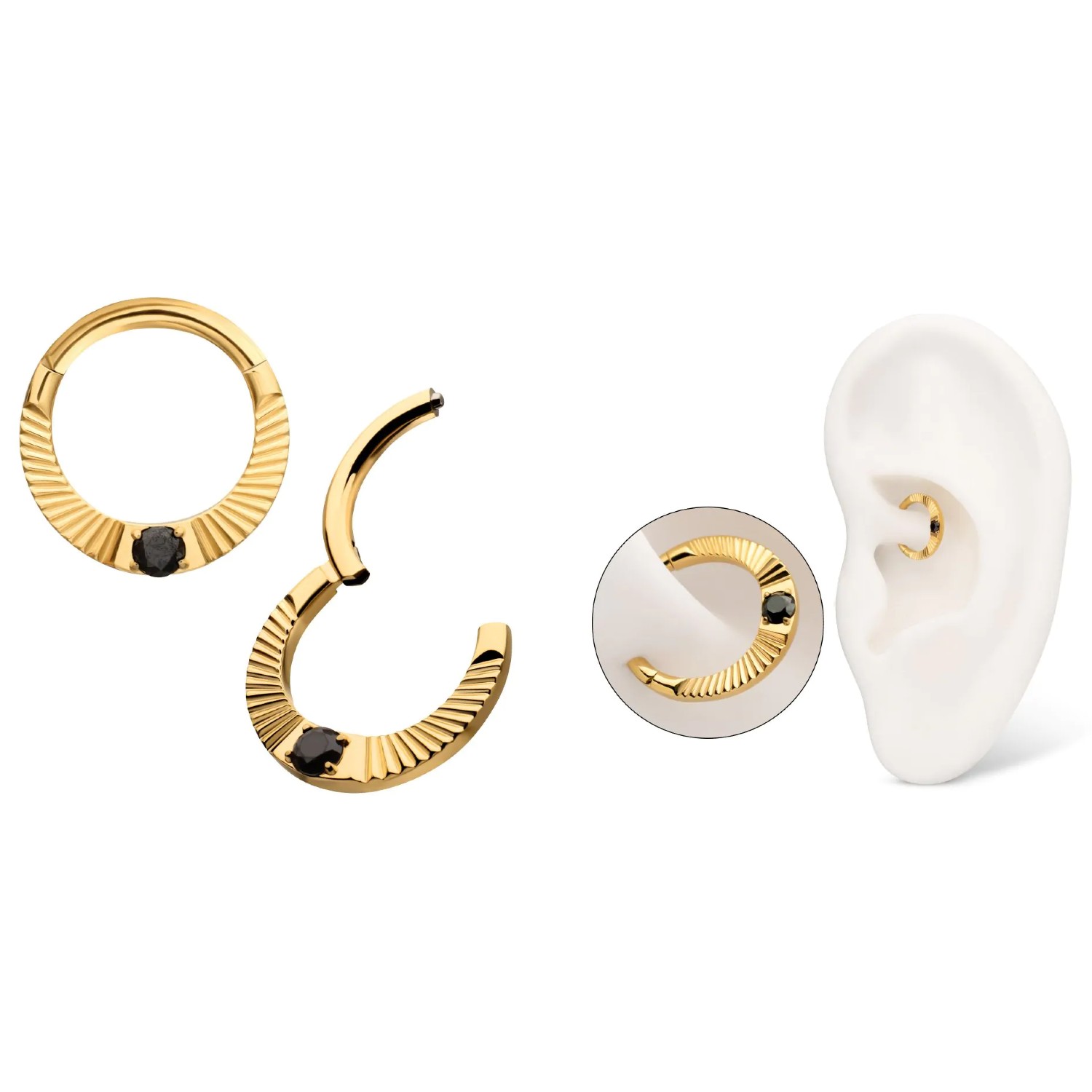 24k Gold Plated Titanium Gemmed Radiant Clicker