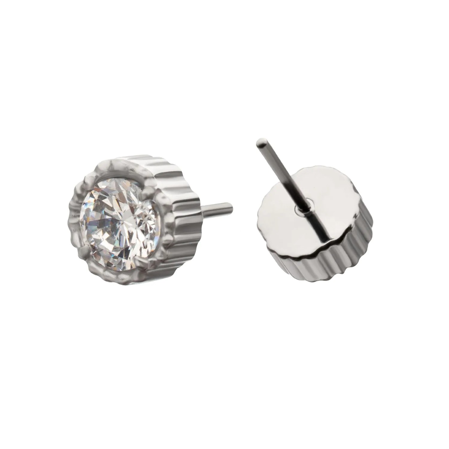 Custom Order Titanium Beaded Edge Prong Set Threadless End