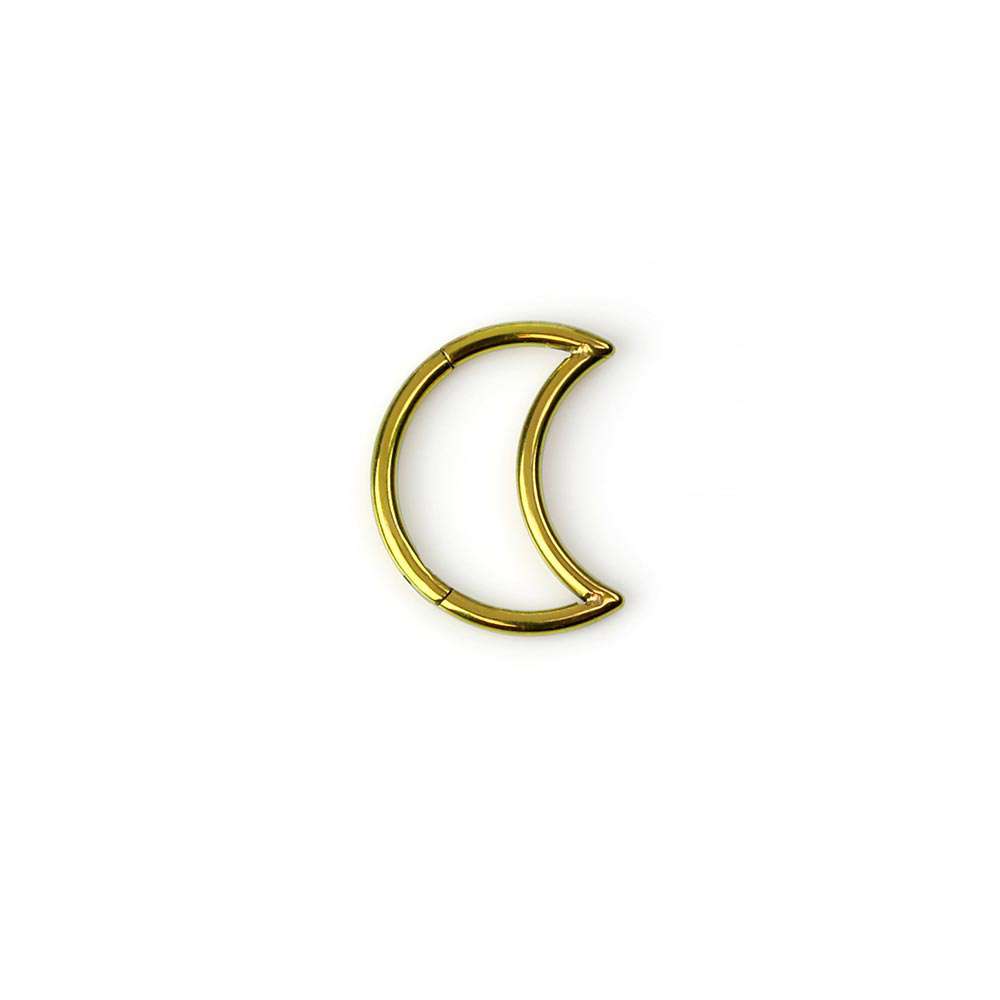 Titanium Crescent Moon Clicker For Piercings