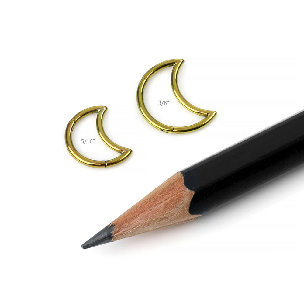 Titanium Crescent Moon Clicker For Piercings