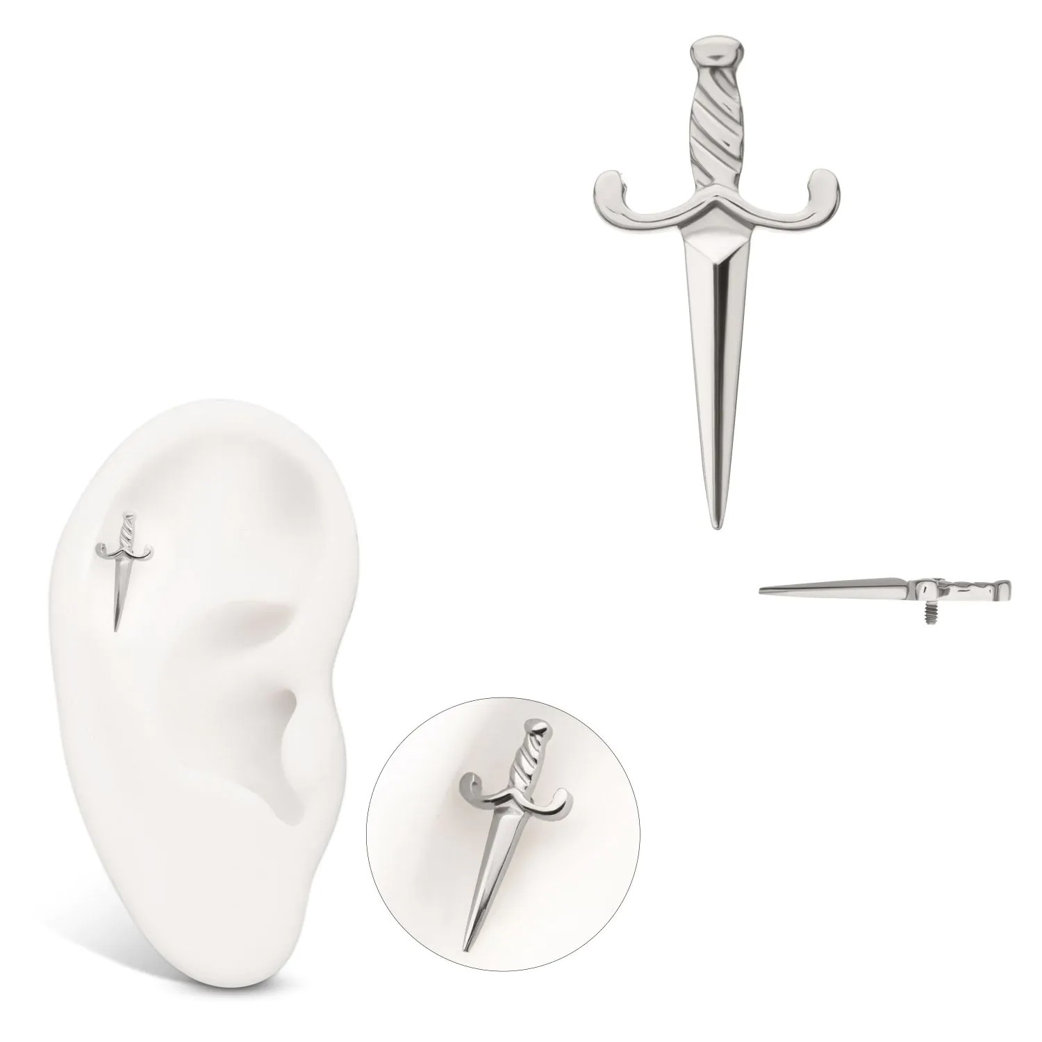 Custom Order Titanium Dagger Internally Threaded End