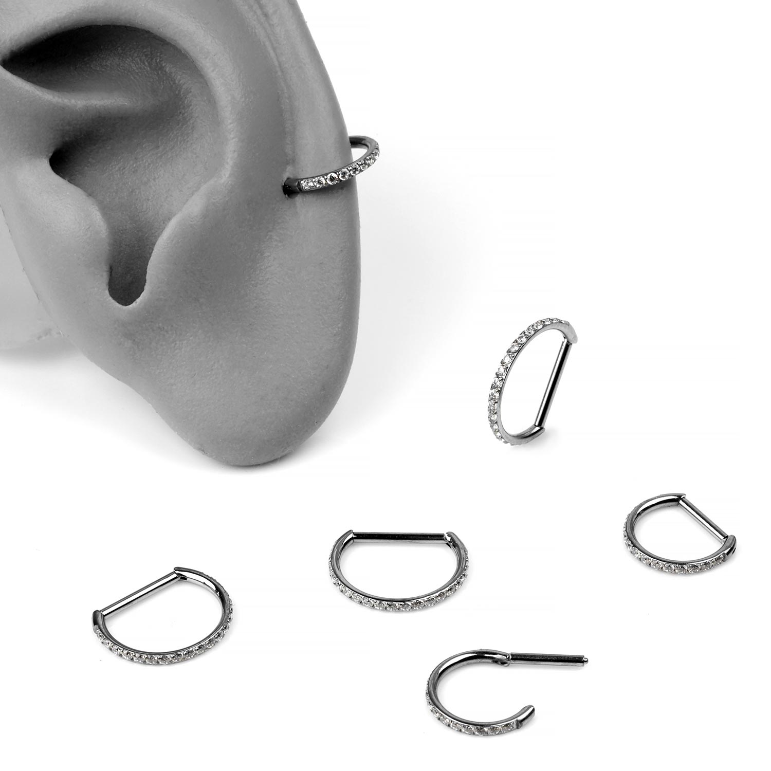 Titanium D-ring Clicker With Gemstones