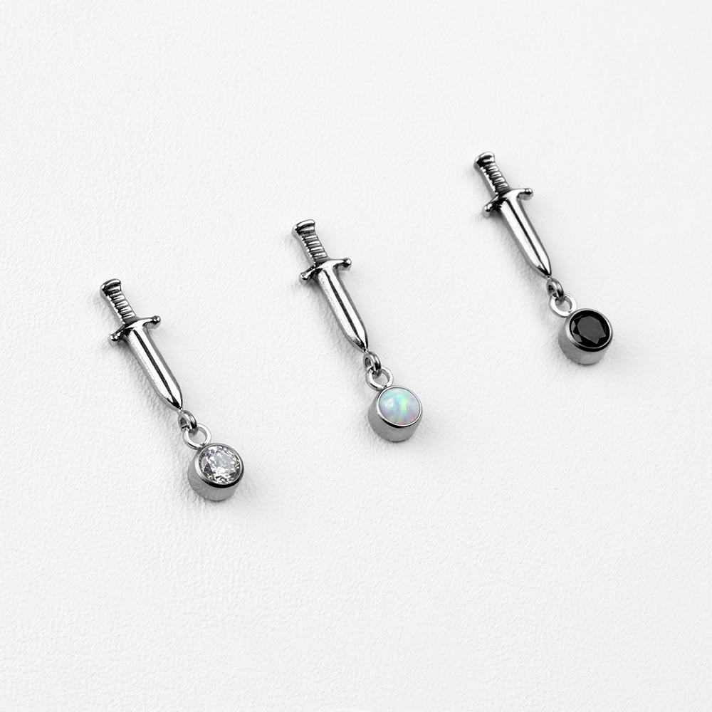 Titanium Dagger Synthetic Opals-implant Grade Threadless End