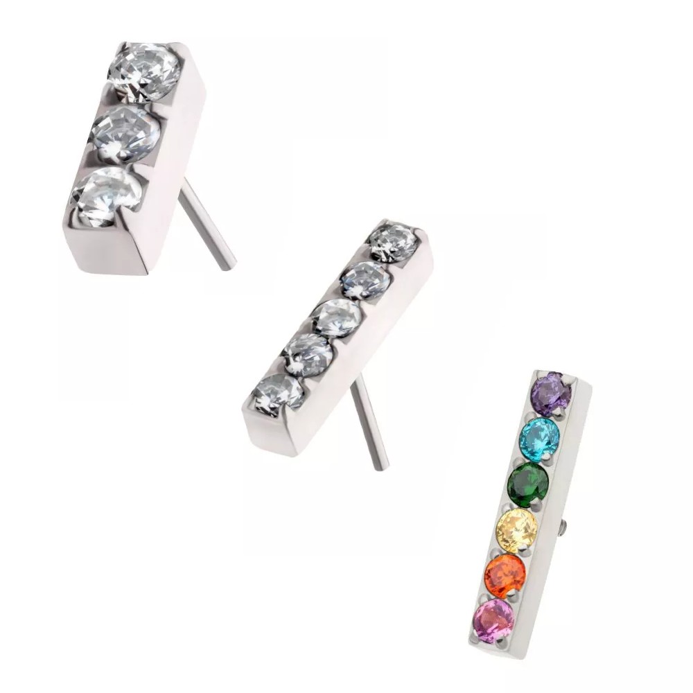 Custom Order Titanium Gemmed Bar End