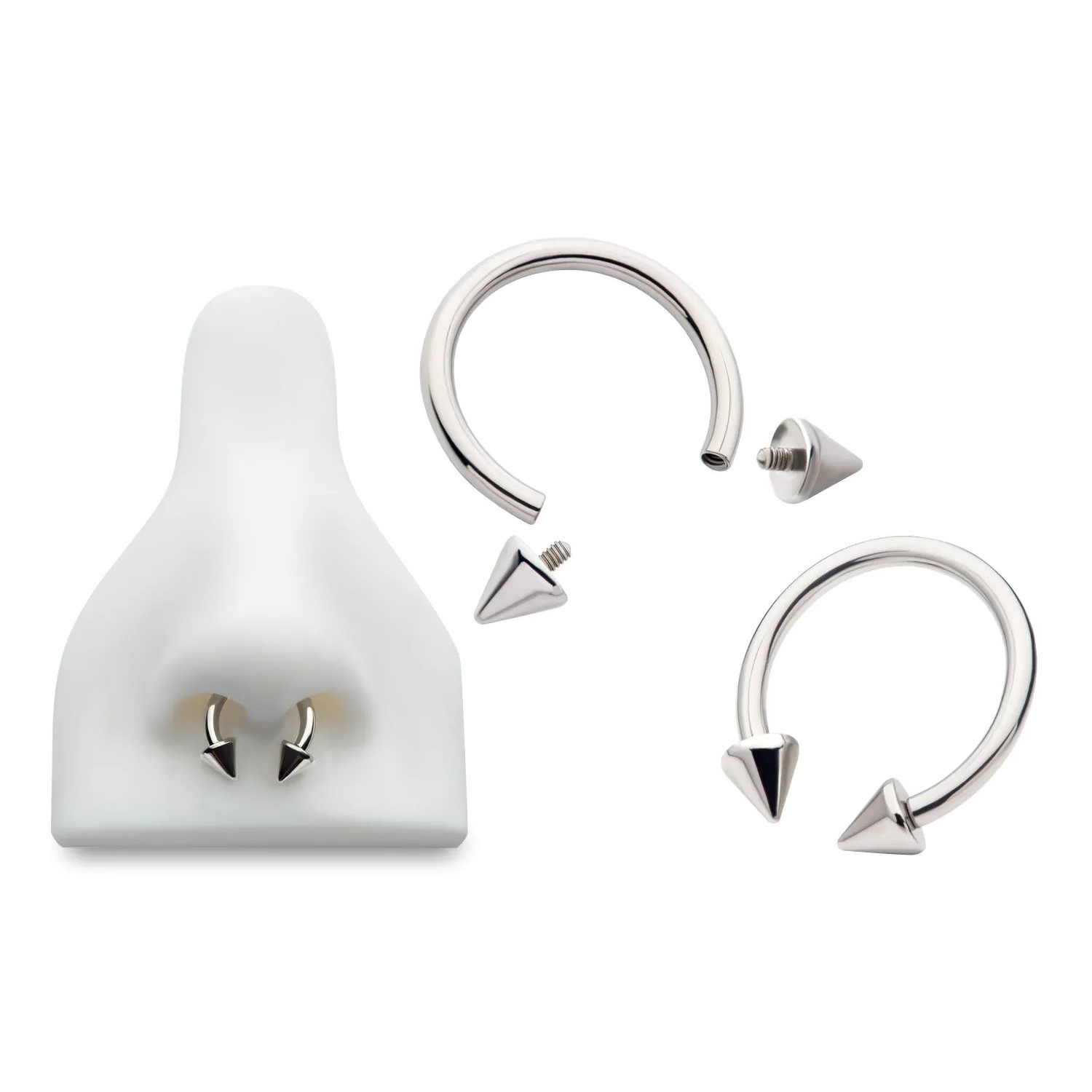 Titanium Internally Threaded Spike Circular Barbell