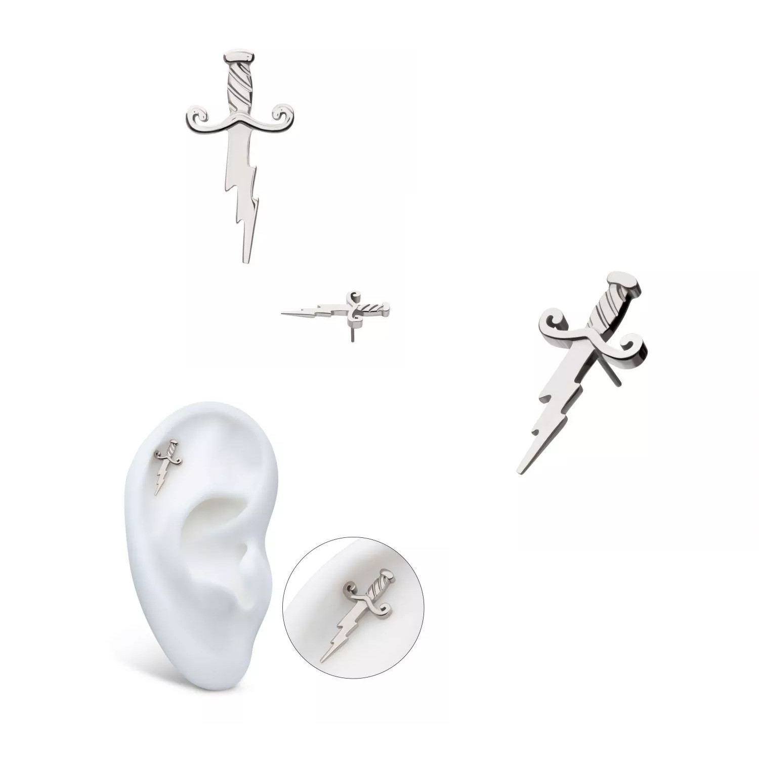 Custom Order Titanium Varies Daggers Threadless Ends