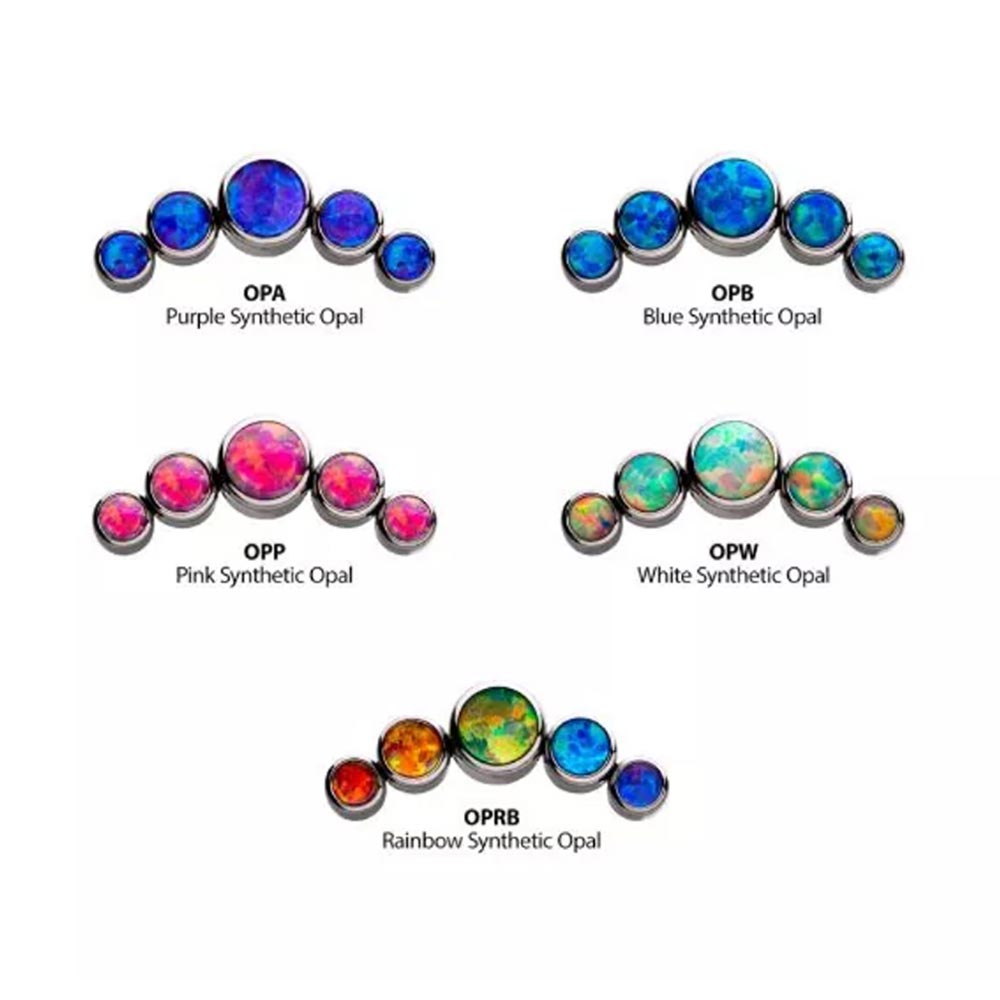 Custom Order Titanium Side Set 5-opal Threadless Ends