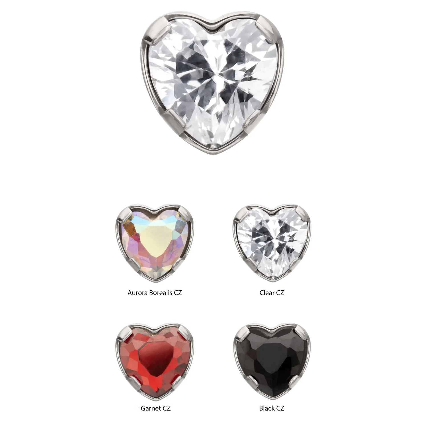 Custom Order Titanium Prong Set Heart End