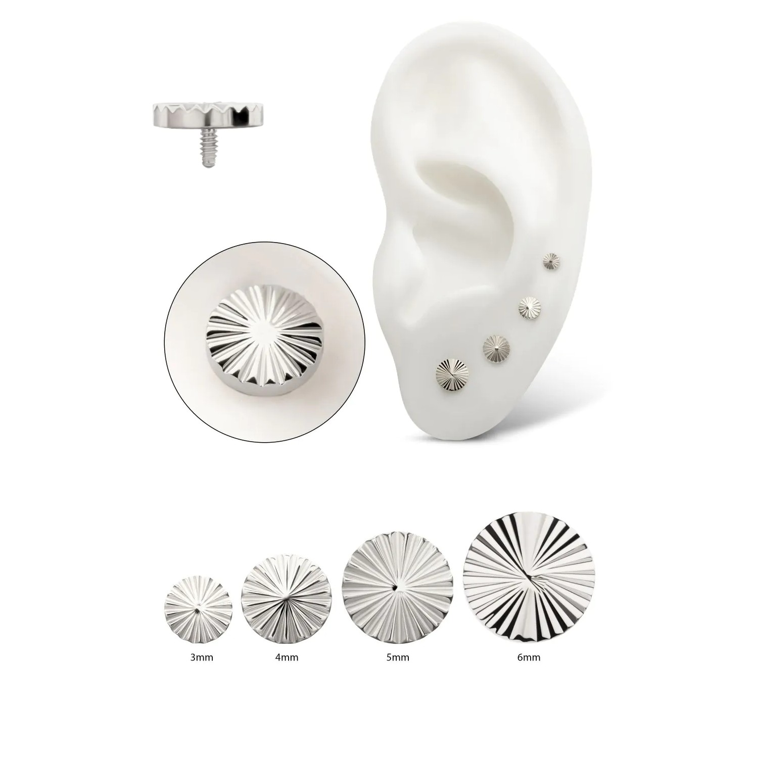 Custom Order Titanium Round Radiant Internally Threaded End