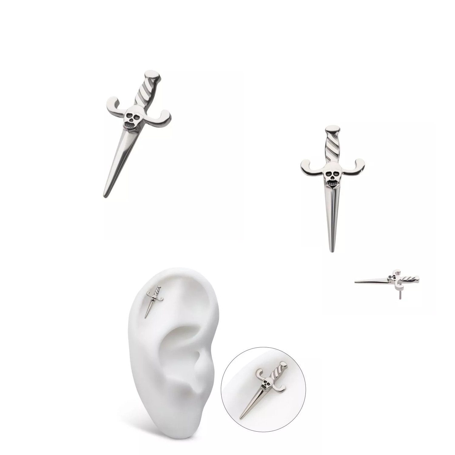 Custom Order Titanium Varies Daggers Threadless Ends