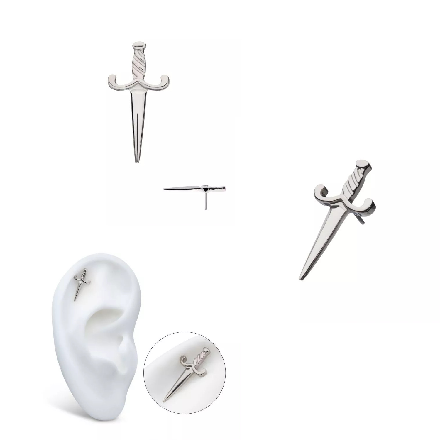 Custom Order Titanium Varies Daggers Threadless Ends