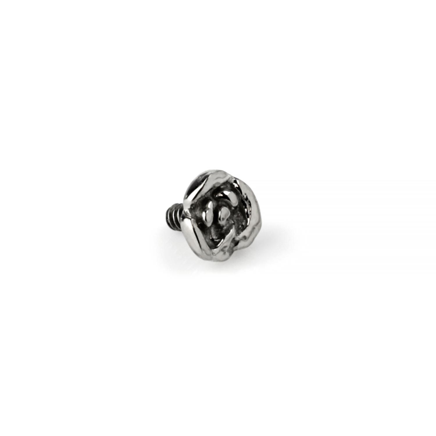 14k White Gold Rose Flower Internally Threaded End